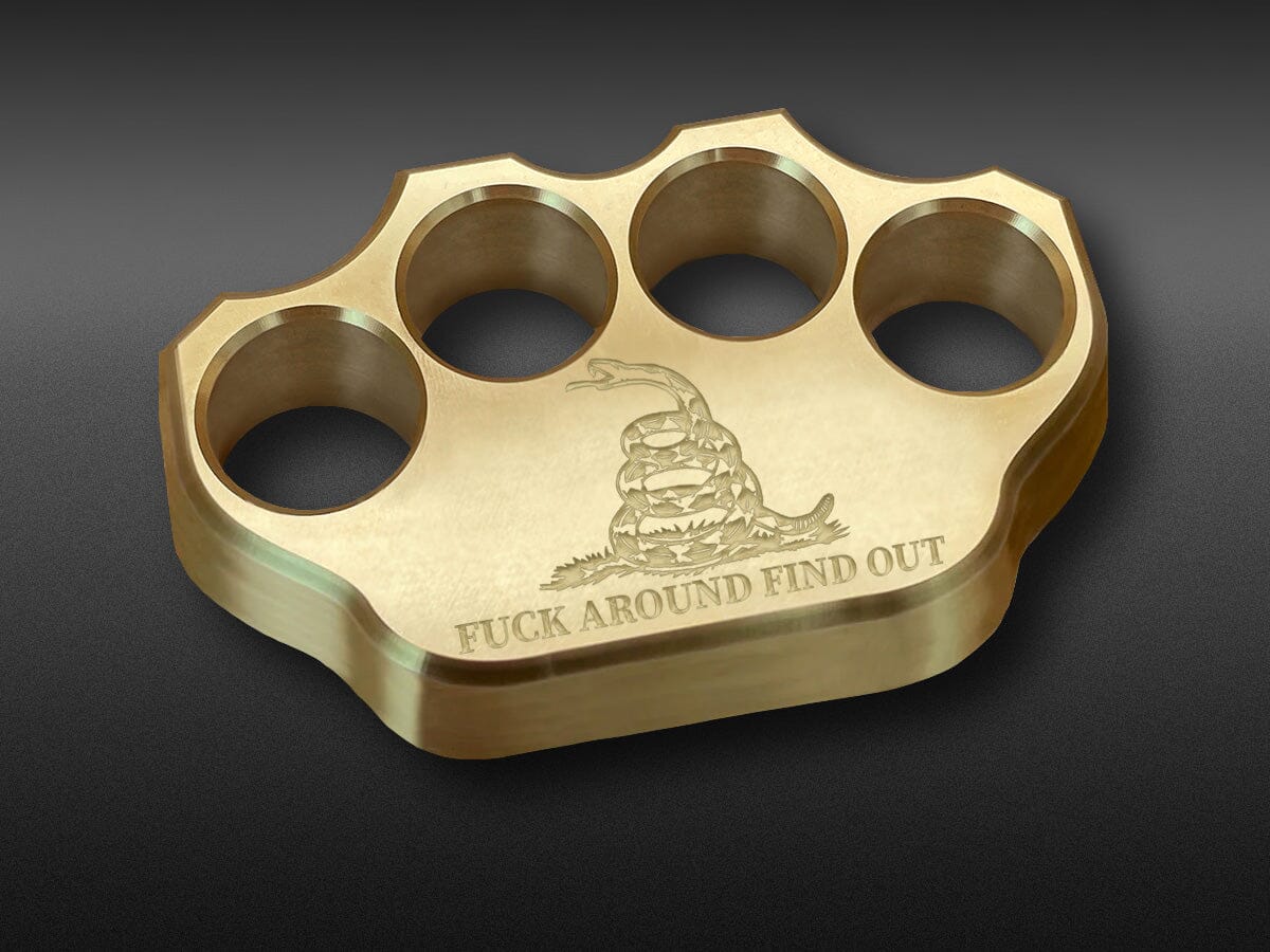 MILSPIN 2LB BRASS KNUCKLE F*CK AROUND FIND OUT PAPERWEIGHT – Direct ...